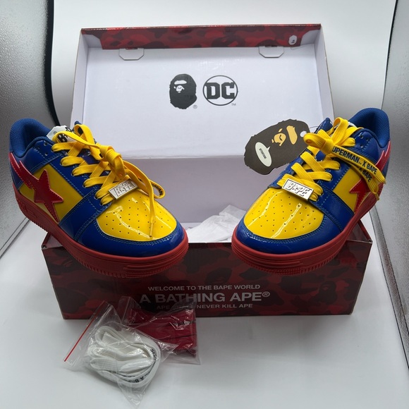 Bape | Shoes | A Bathing Ape X Dc Comics Bape Sta Low M Superman Brand ...